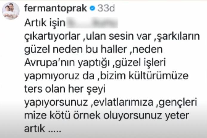 Ferman Toprak'tan Edis'e gönderme: Kötü örnek oluyorsunuz | Magazin
